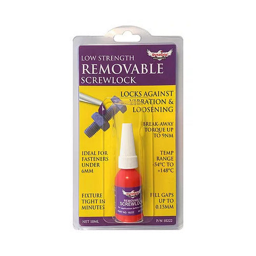 DynaGrip Threadlocker LOW STRENGTH Strength 10222 10mL REMOVABLE THREA