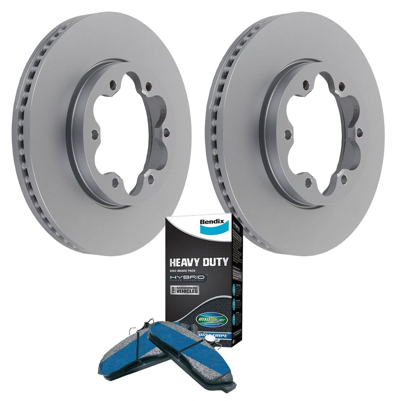 Front Bendix Brake Pads + Rotors for Toyota Hiace KDH TRH Series 2004-